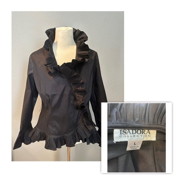 Isa Dora Collection | Tops | Isa Dora Collection Black Ruffle Blouse ...